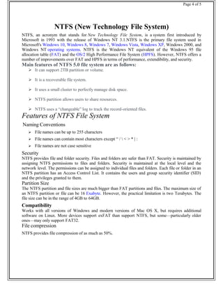 File System FAT And NTFS | DOC