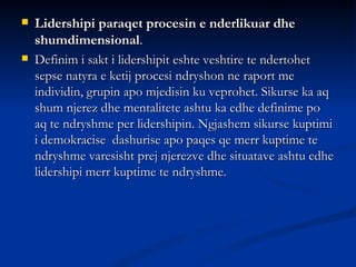Qasjet e ndryshme te lidershipit | PPT