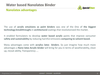 Nanotech Acrylic Dispersion for Architectural Coatings | PPT