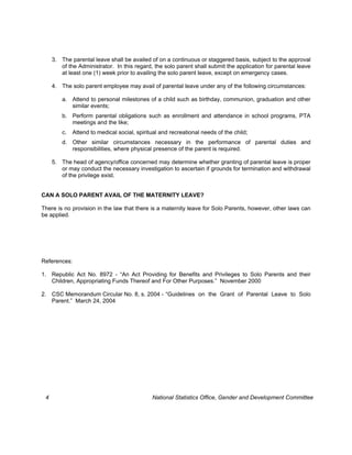 Q & a solo parent's welfare act and parental leave | PDF