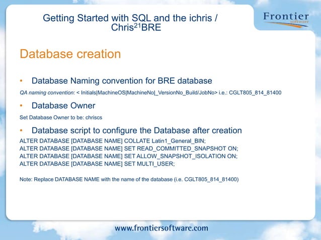 Quality Assurance config SQL and ichris.pptx | Databases | Computer Software and Applications