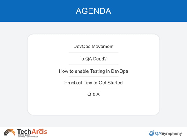 Where Testers And Qa Fit In The Story Of Devops Pptx Web Conferencing Computer Software And