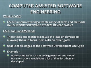 CASE tools and their effects on software quality | PPT
