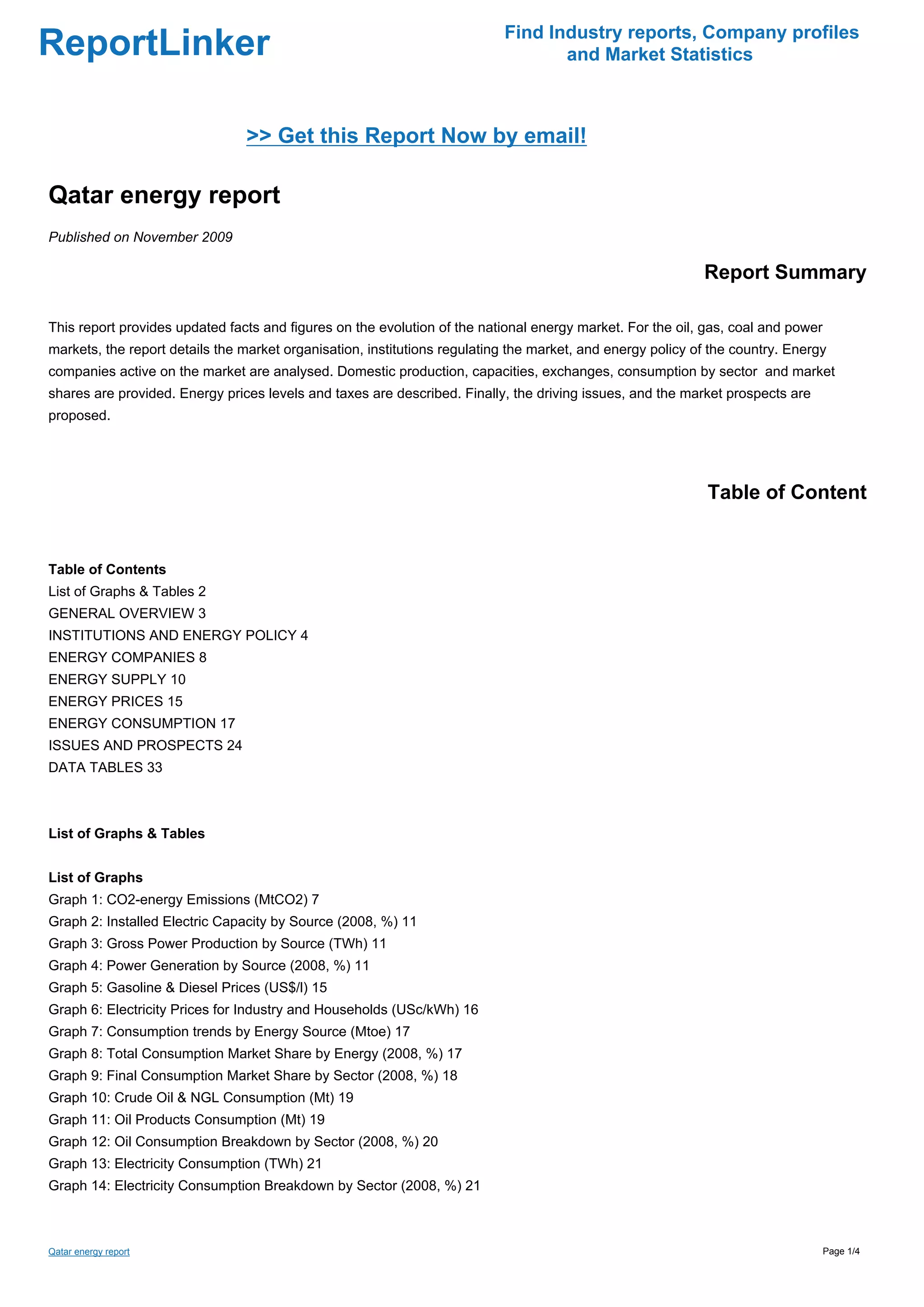 Qatar energy report | PDF