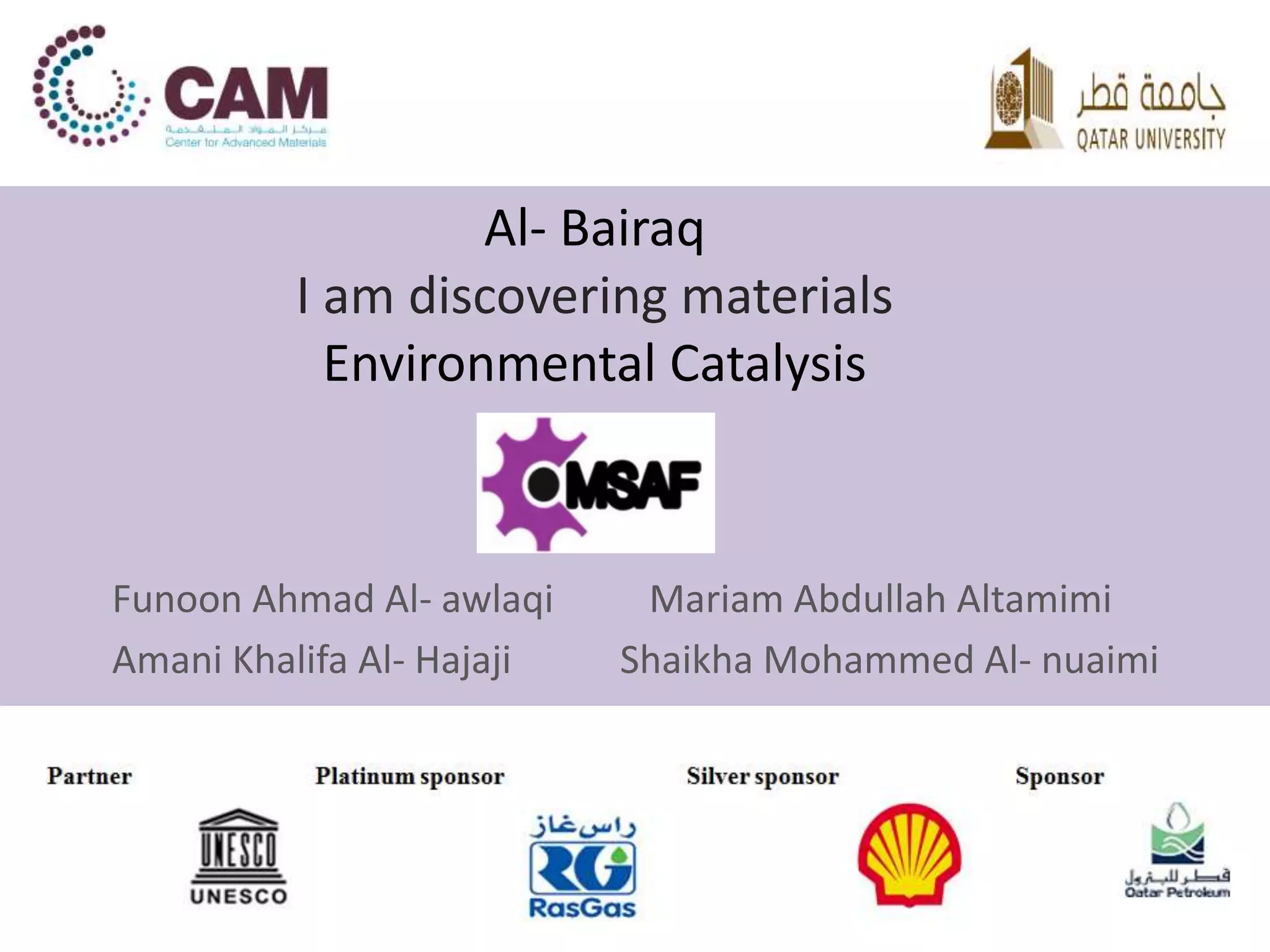 Environmental catalyst, Water Treatment, IDM7 | PPT