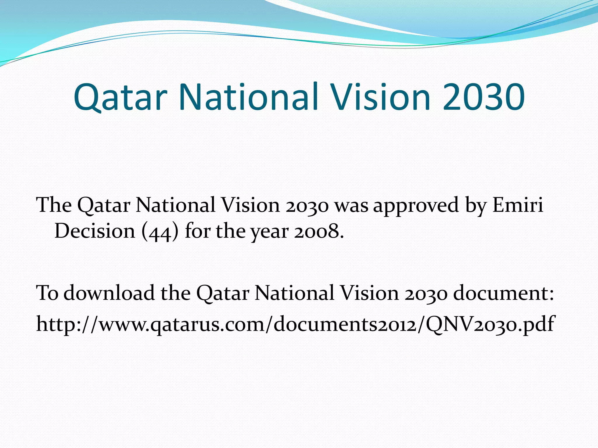 Qatar National Vision 2030 | PPTX