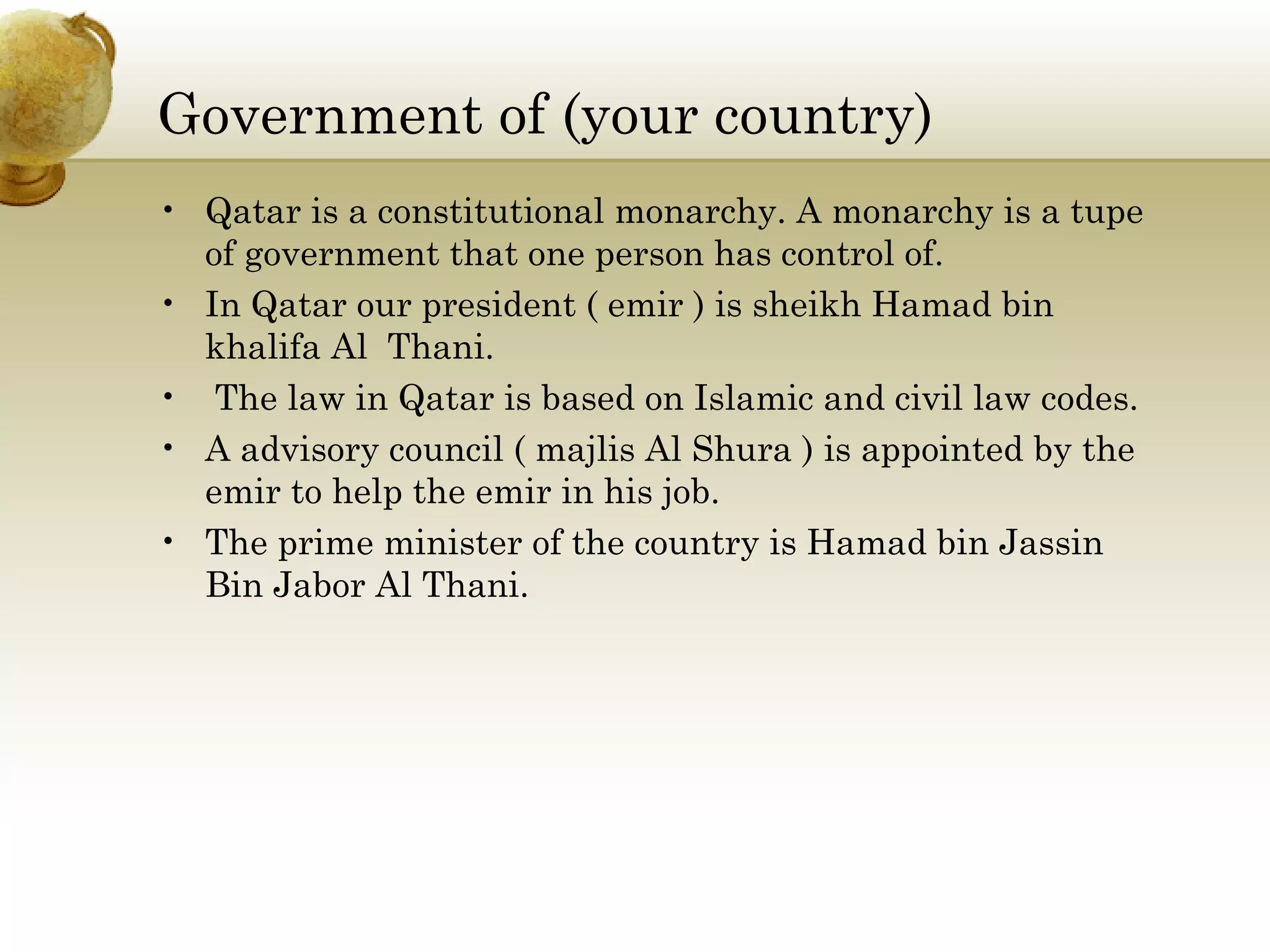 Qatar Presentation | PPT | Geography | Science