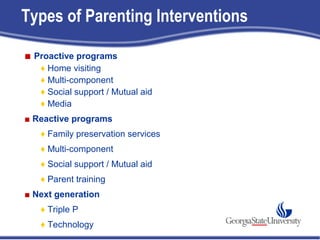 Dr.Lutzker's Presentation on Evidence Based Parent Training Programs | PPT