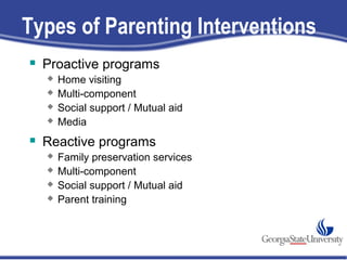 Dr.Lutzker's Presentation on Evidence Based Parent Training Programs | PPT