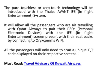 Qatar Airways Bring Touch-Less Technology! | PDF
