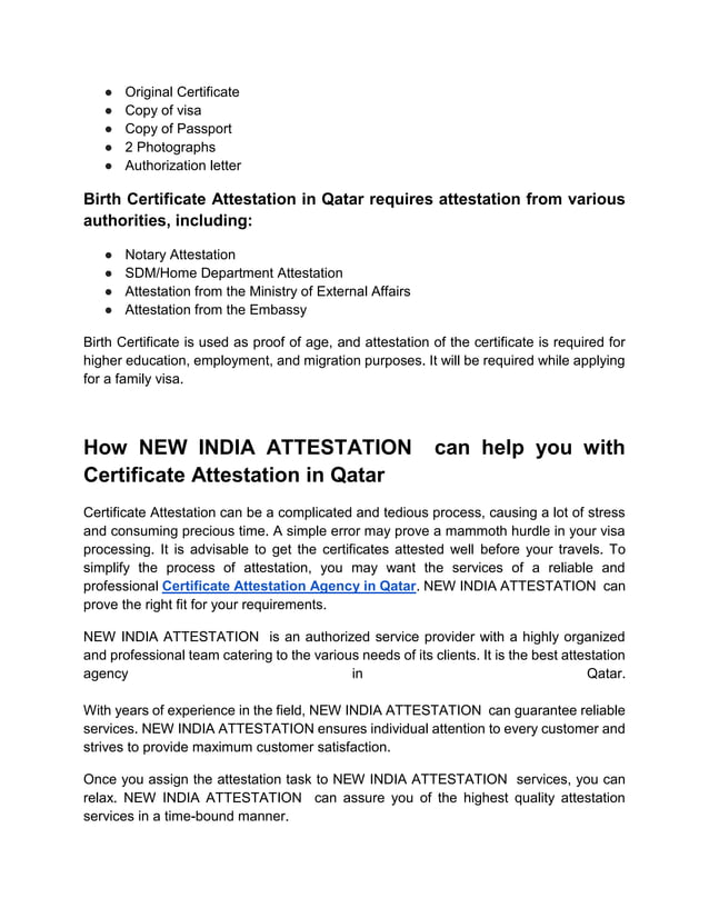 Qatar Attestation _ Birth Certificate Attestation in Qatar.docx