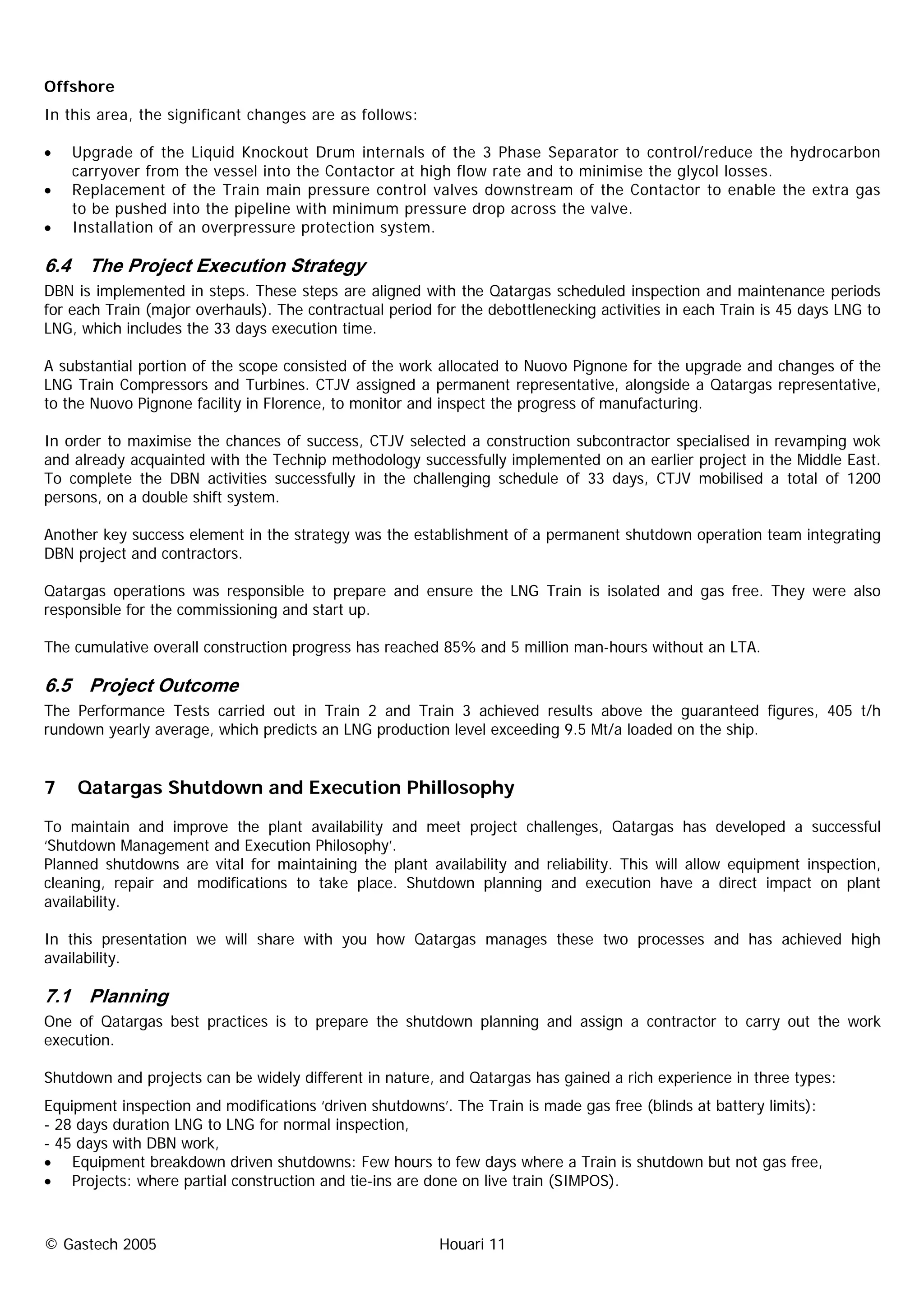 Qatargas debottlenecking project | PDF