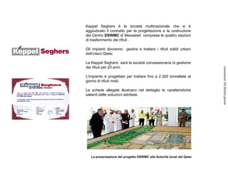 ENZO PIRONE Qatar Waste Treatment | PDF
