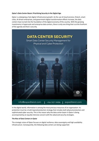 Qatar’s Data Center Boom - Prioritizing Security in the Digital Age. | PDF