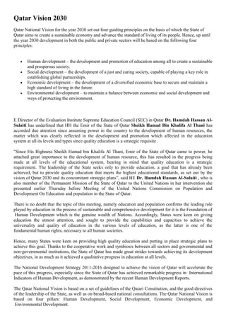 Qatar vision 2030 | DOCX