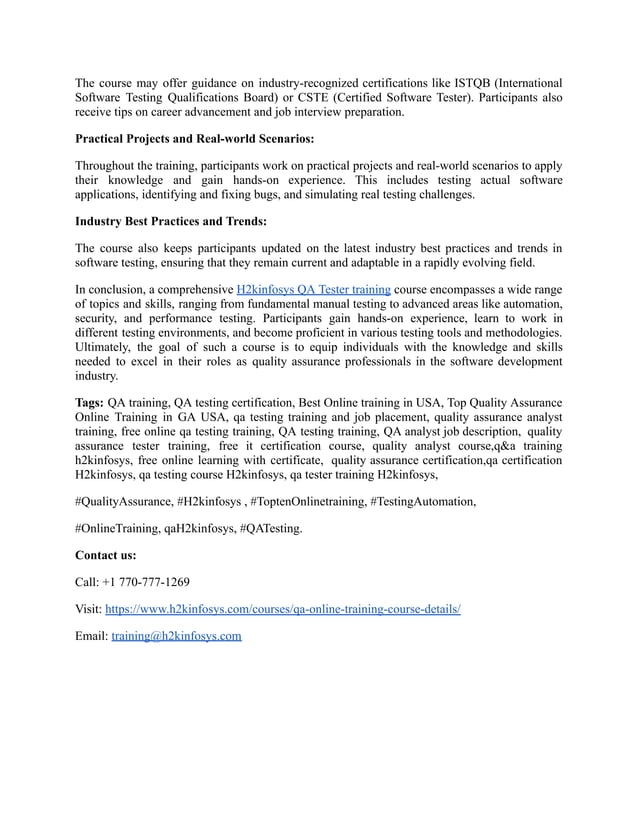 QA Tester Training Course _ H2kinfosys.pdf