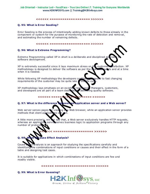 Qa Interview Questions Qa Testing Interview Questions And Answers