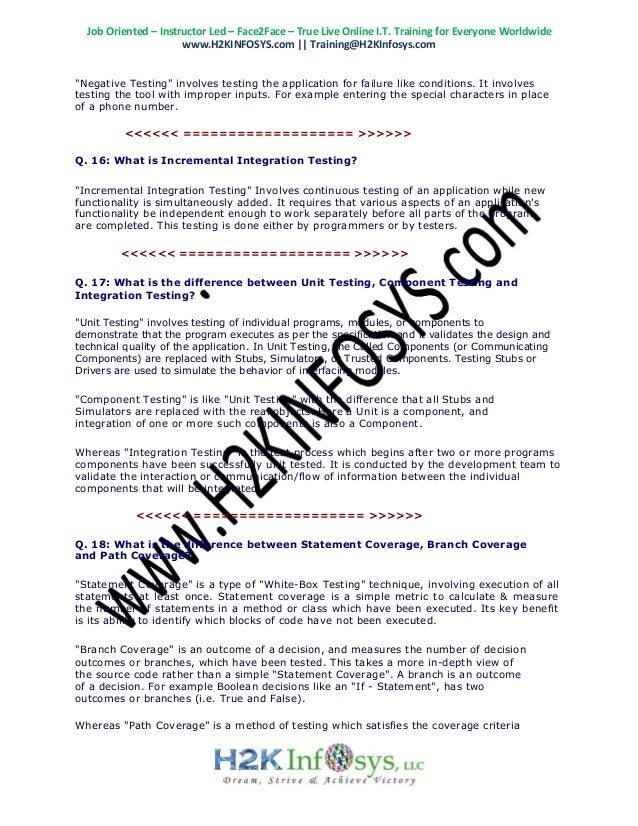 Qa Interview Questions Qa Testing Interview Questions And Answers 