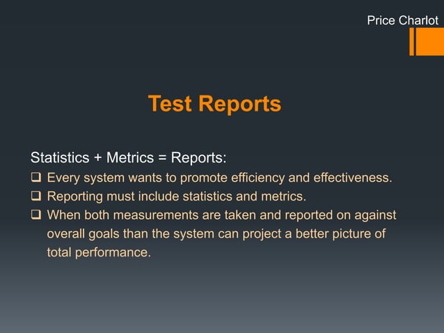QA Test Reports Statistics Metrics | PPTX