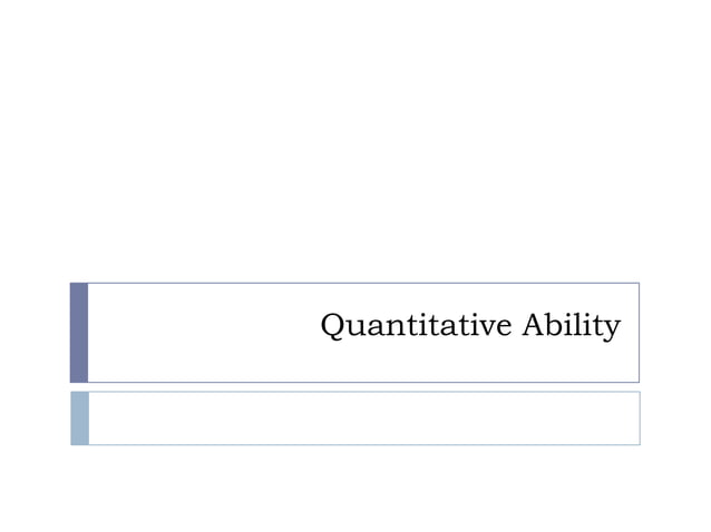 Quantitative Aptitude Tests | PPTX