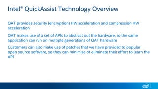Intel® QuickAssist Technology Introduction, Applications, and Lab, Including OpenSSL, NGINX, and ...