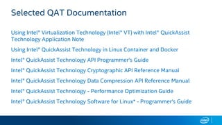 Intel® QuickAssist Technology Introduction, Applications, and Lab, Including OpenSSL, NGINX, and ...