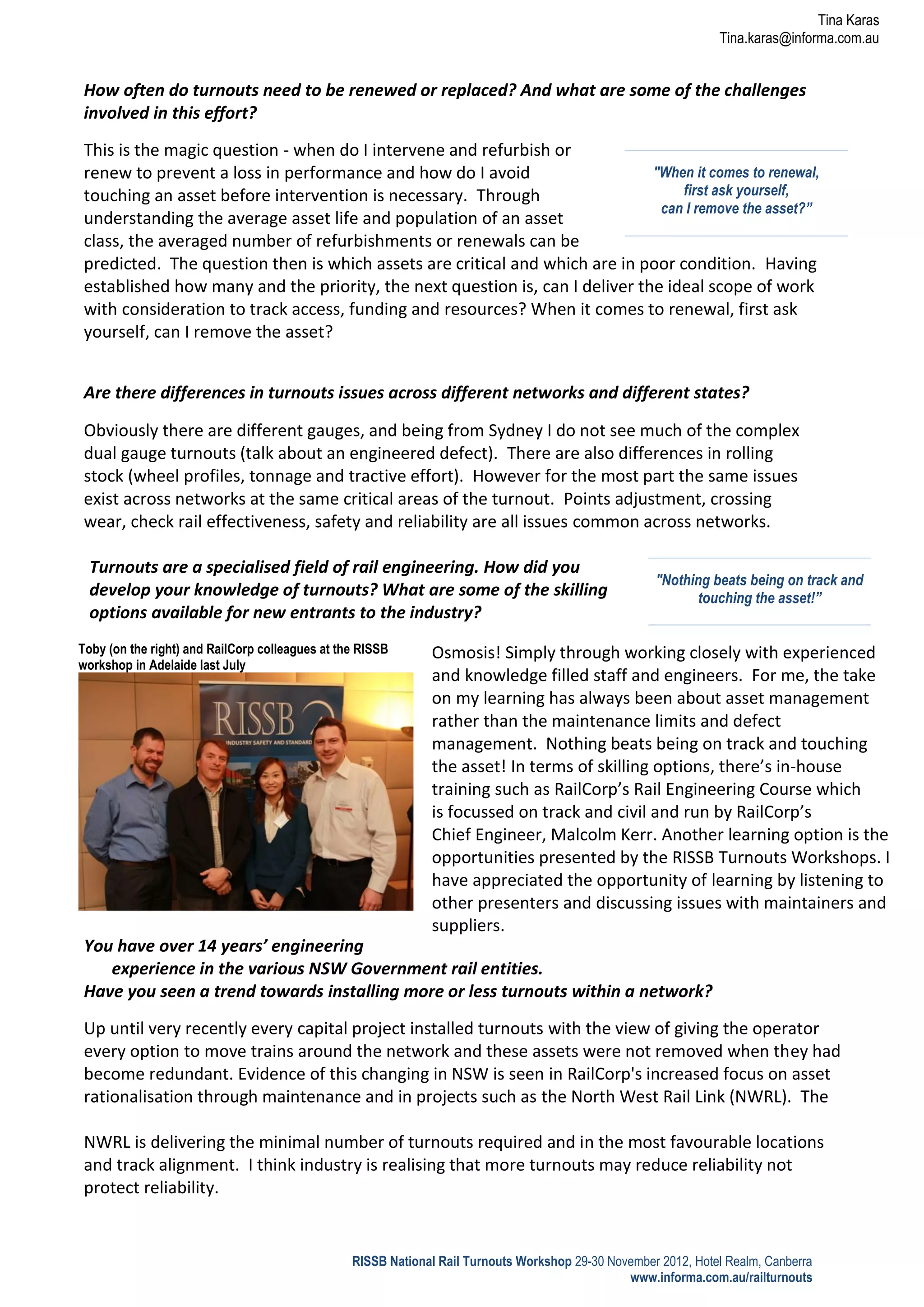 Q&A Turnouts With Toby Horstead | PDF