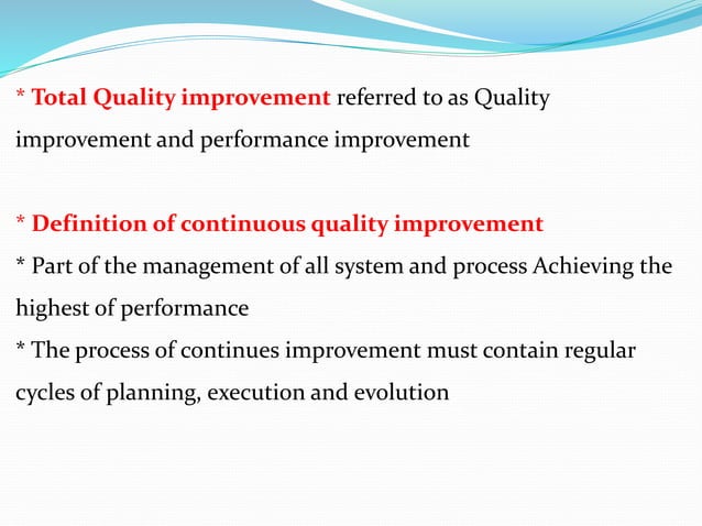 Qaulity improvement | PPTX | Business | Business and Finance
