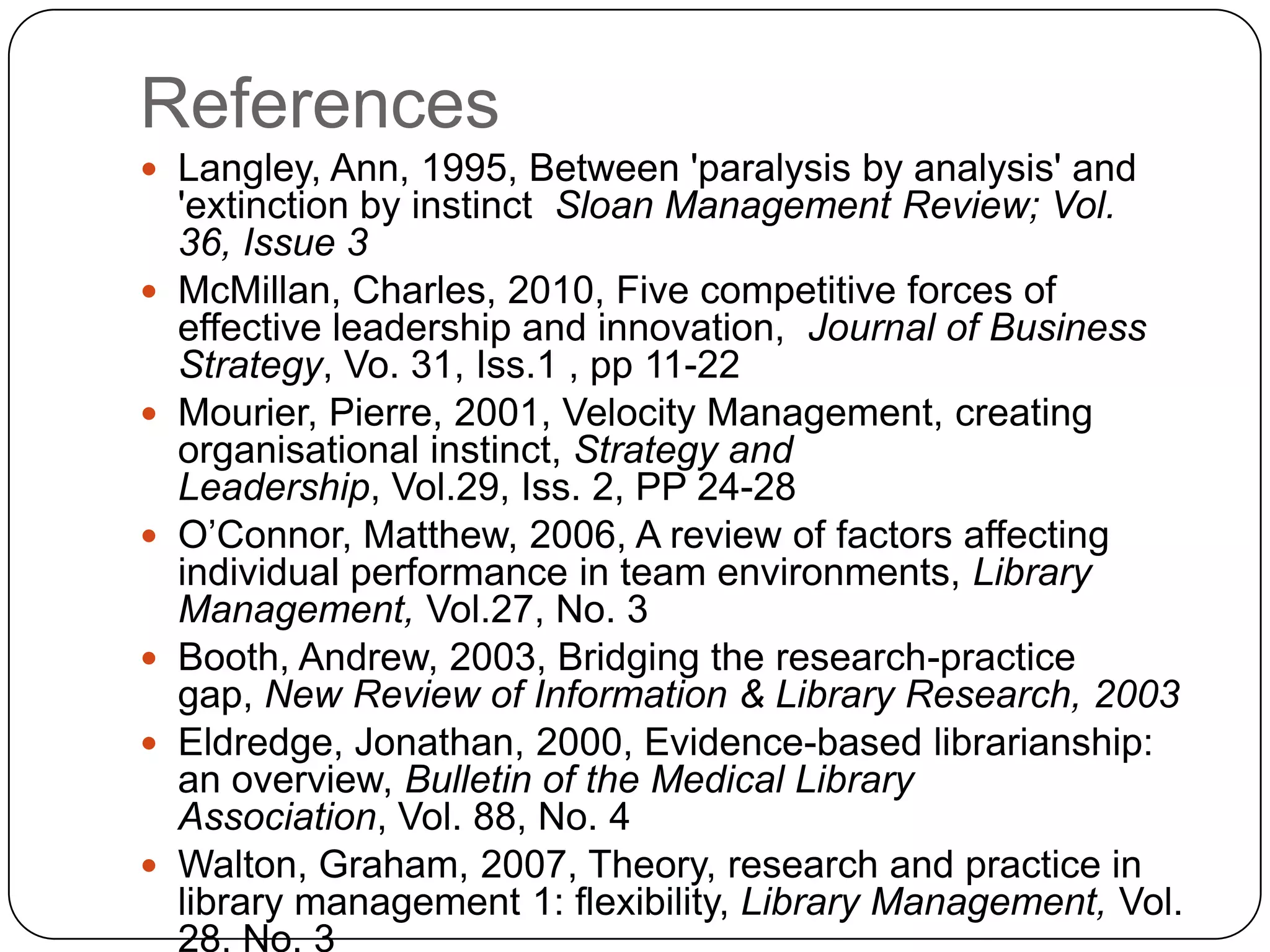 “The Quality Instinct”? : Getting the right balance between evidenced based decisions and ...