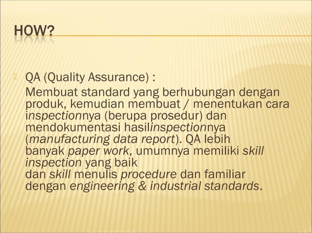 Quality Assurance VS Quality Control/Audit | Prof. Dr. Syamsir Abduh ...