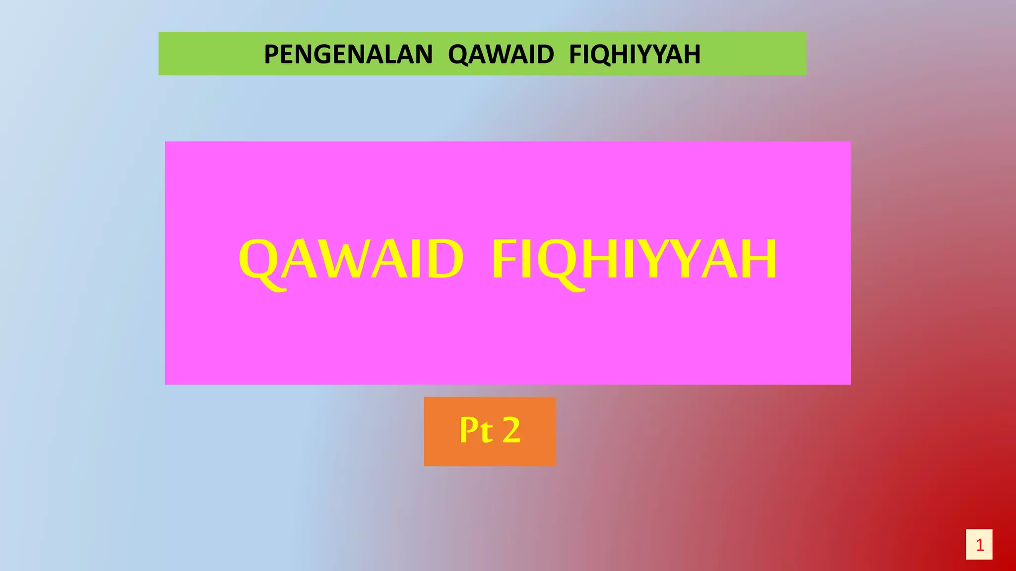 Qawaid fiqh pt 2 | PPTX