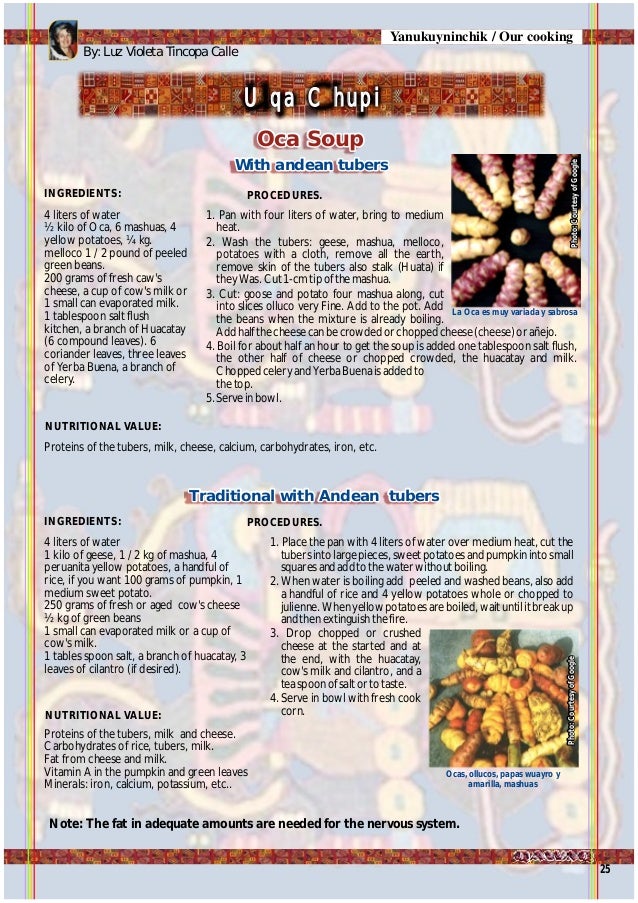 Recipes with Oca's as an ingredient (English) - oca-inspiration Oxalis ...