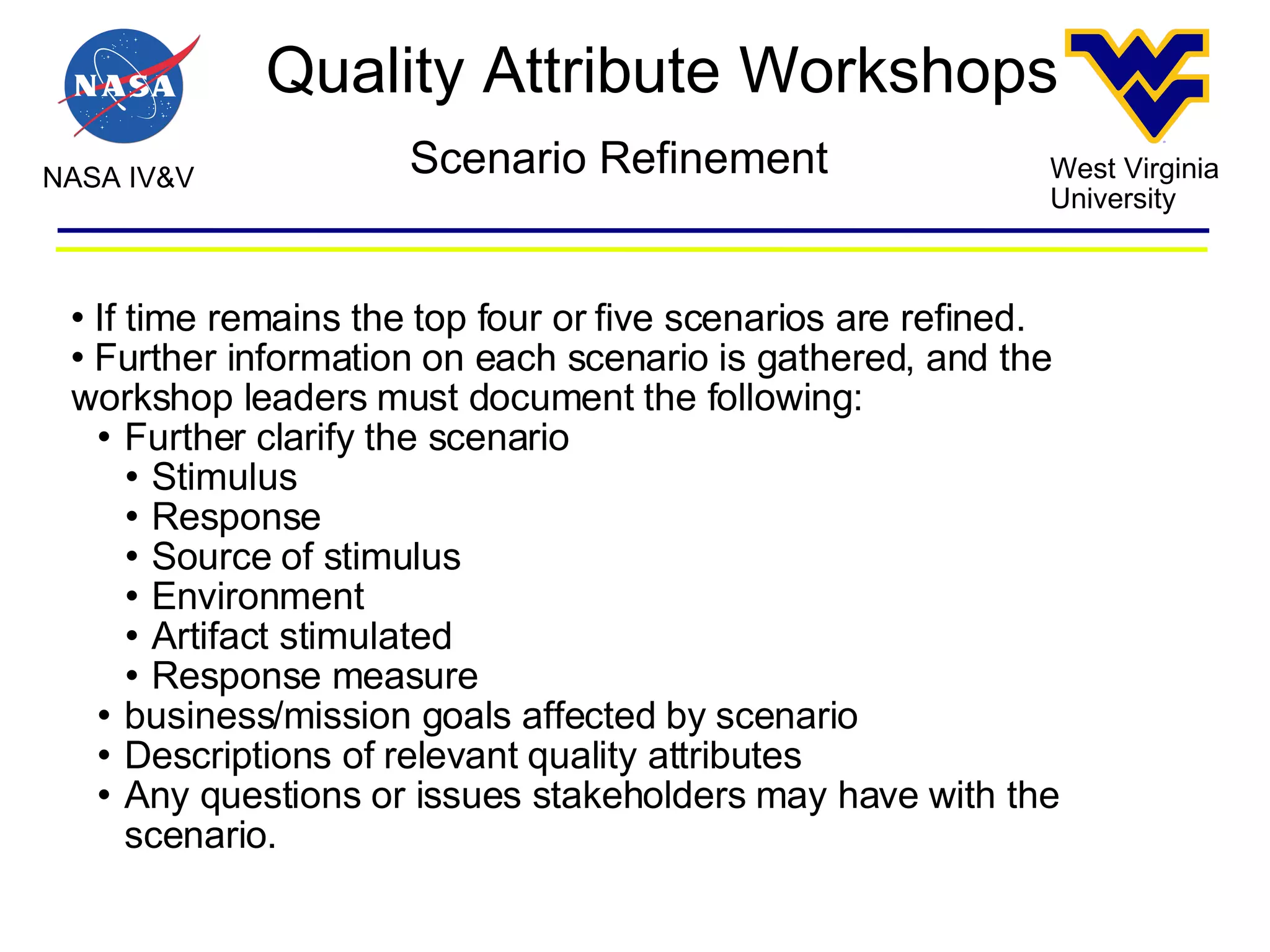 Quality Attributes Workshop | PPT