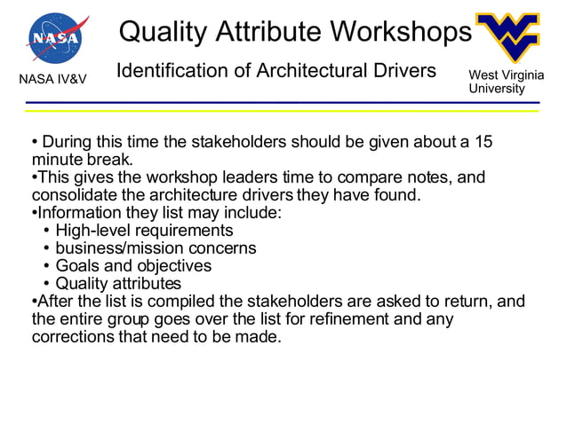 Quality Attributes Workshop | PPT