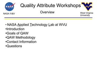 Quality Attributes Workshop | PPT