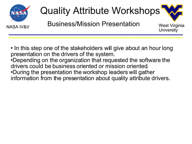 Quality Attributes Workshop | PPT