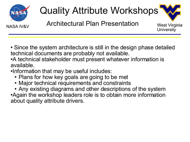 Quality Attributes Workshop | PPT