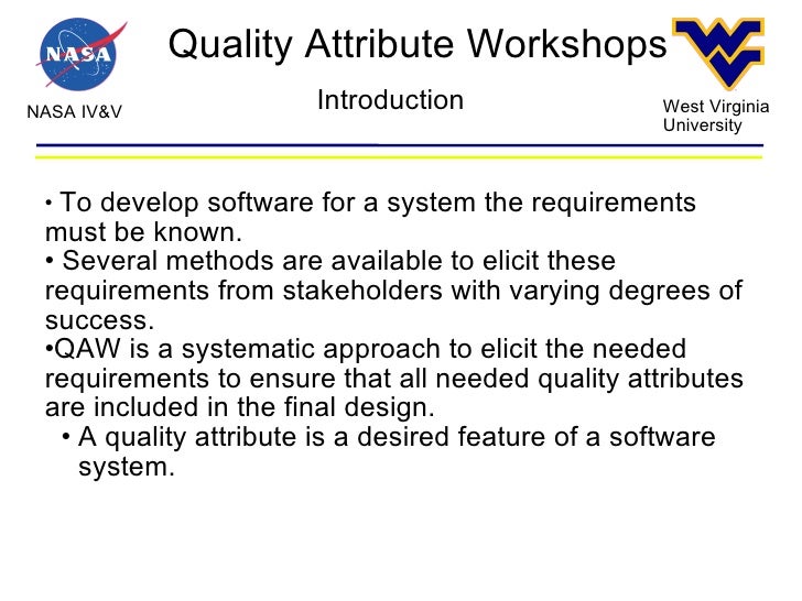 Quality Attributes Workshop