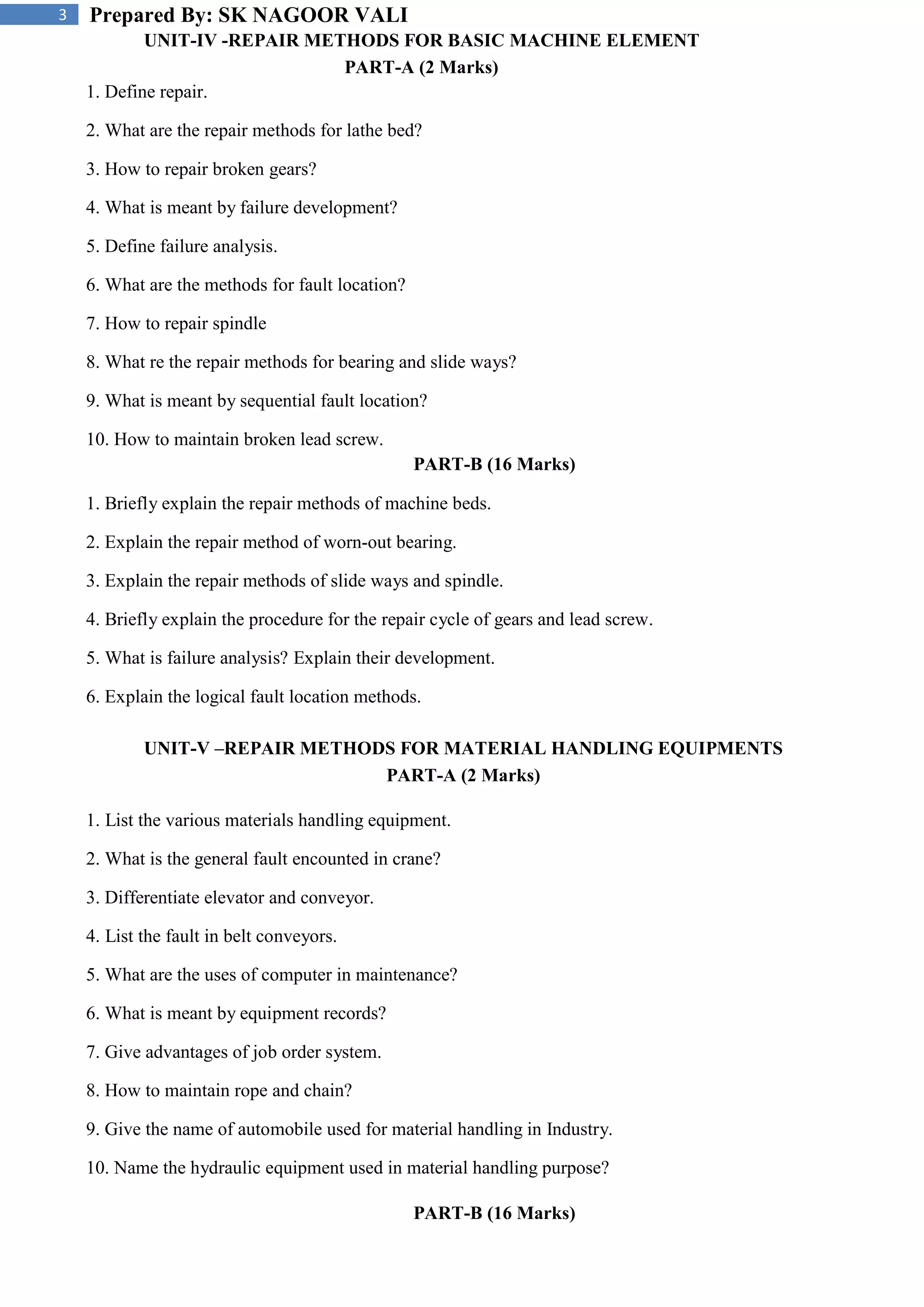 maintenance engineering | PDF