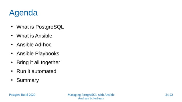 Managing PostgreSQL with Ansible | PPT