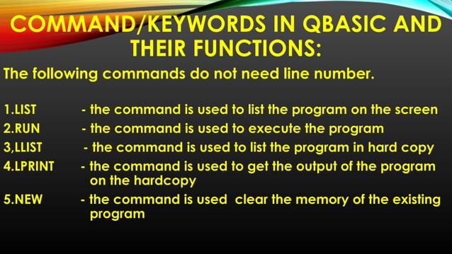 Qbasic | PPTX | Programming Languages | Computing