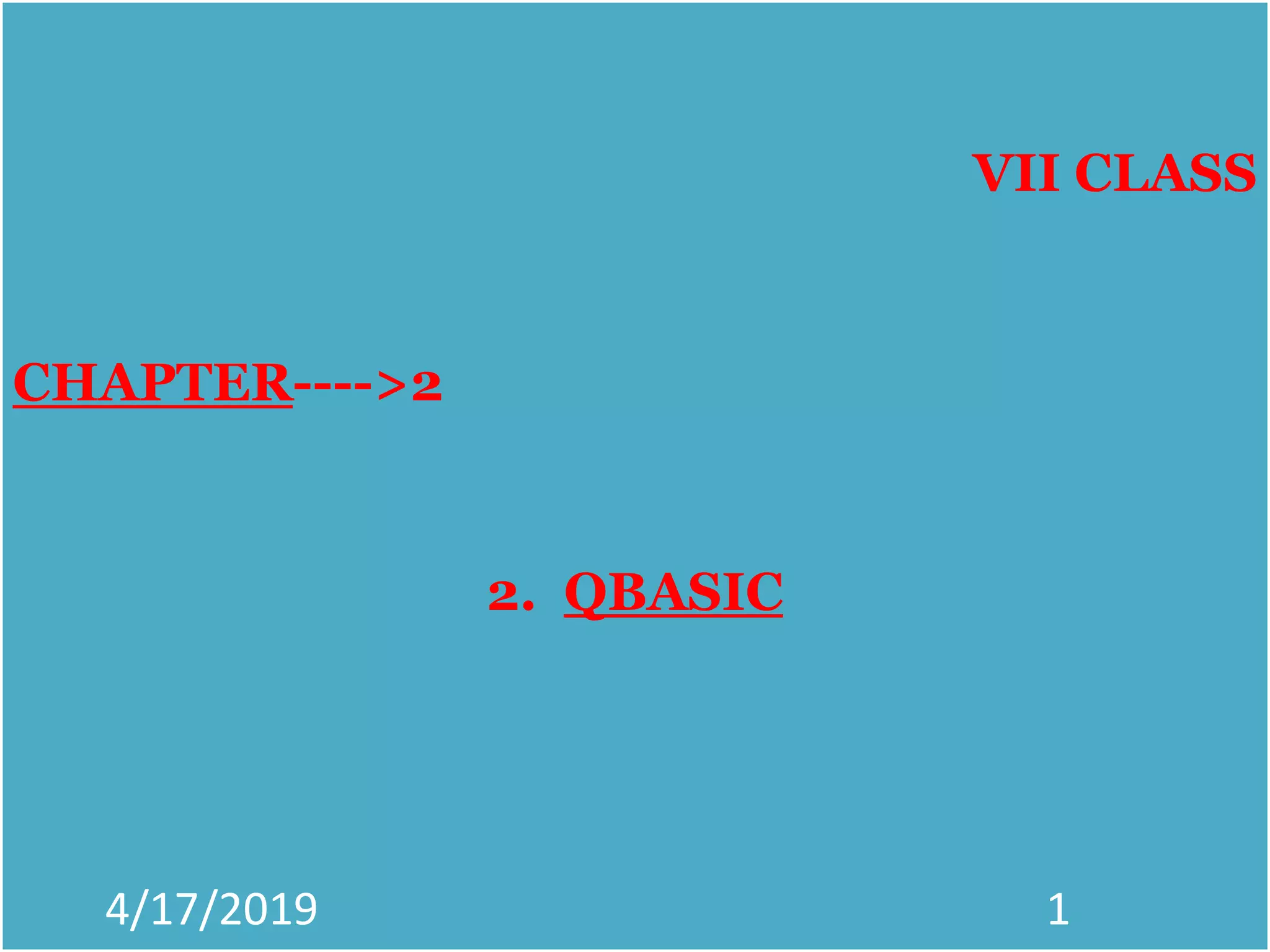Qbasic | PPTX