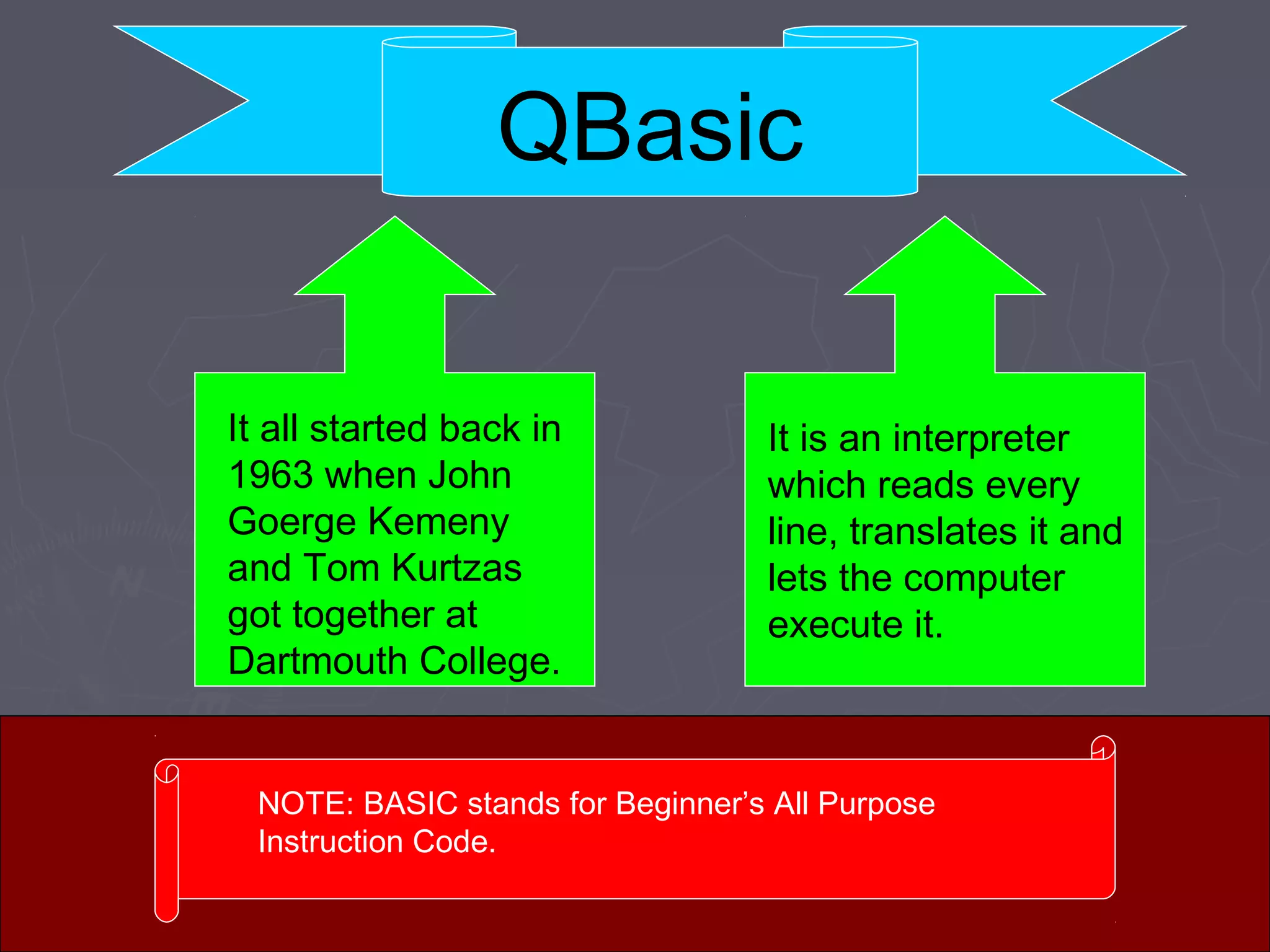 Qbasic introduction | PPT | Programming Languages | Computing