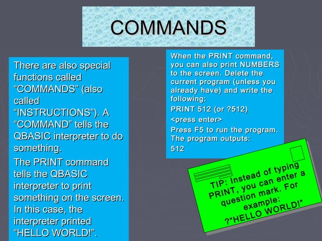 Qbasic introduction | PPT | Programming Languages | Computing
