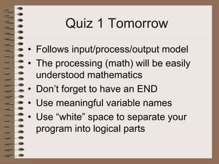 Qbasic notes | PPT