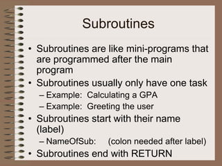 Qbasic notes | PPT