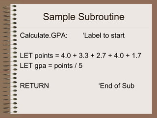 Qbasic notes | PPT