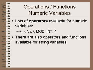 Qbasic notes | PPT