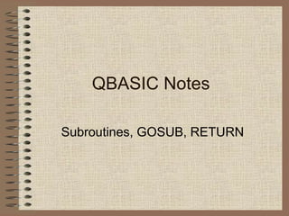 Qbasic notes | PPT