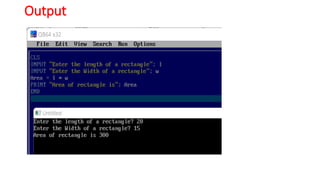 QBASIC Programming for the beginners to larn the basic ideas of QB Programming.pptx